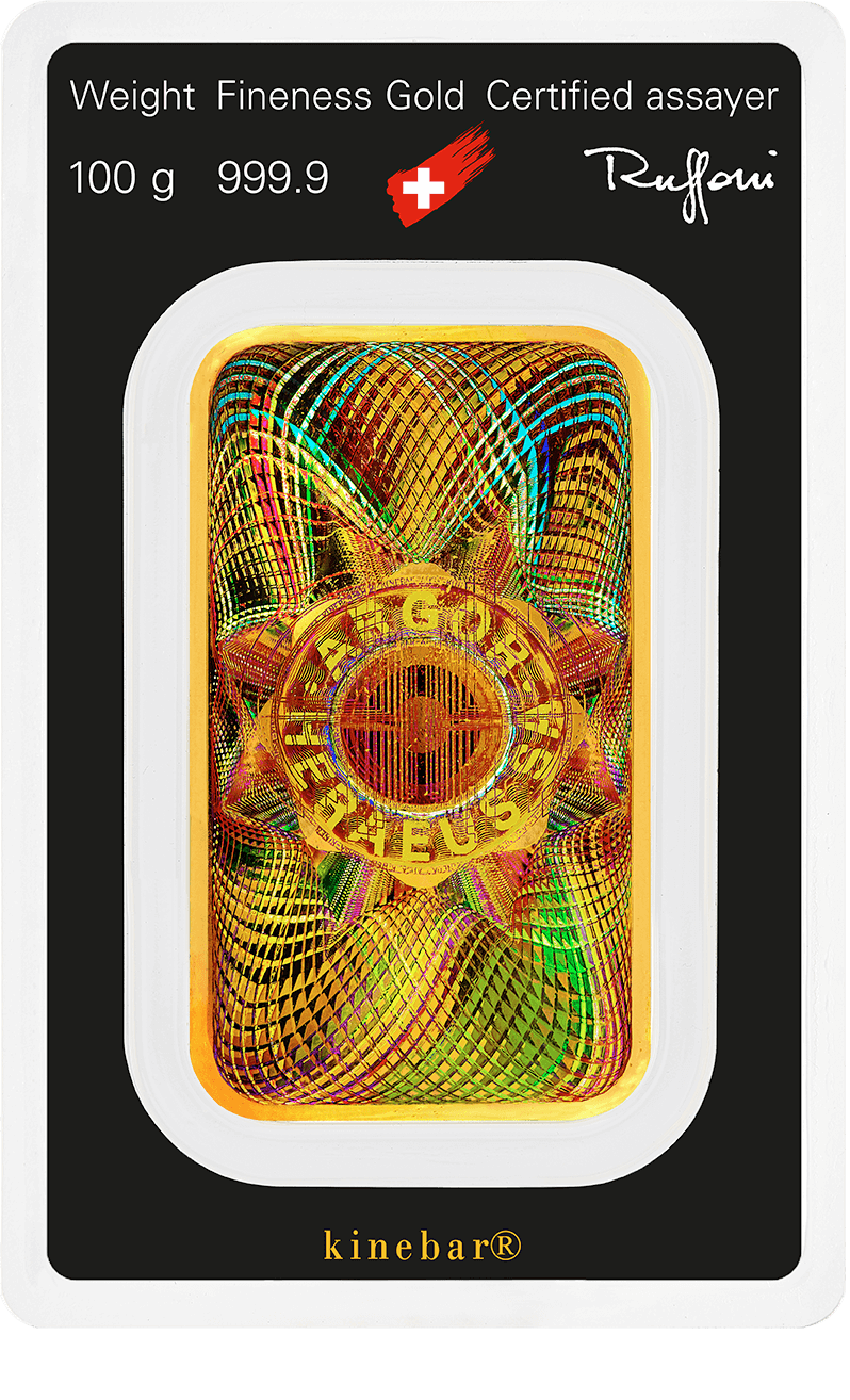 100 g Gold Kinebar AHSA embossed 99,99 % – US Marc Gebauer